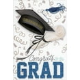 Pictura Black Grad Cap with Blue Foil Tassel Graduation Congratulations ...