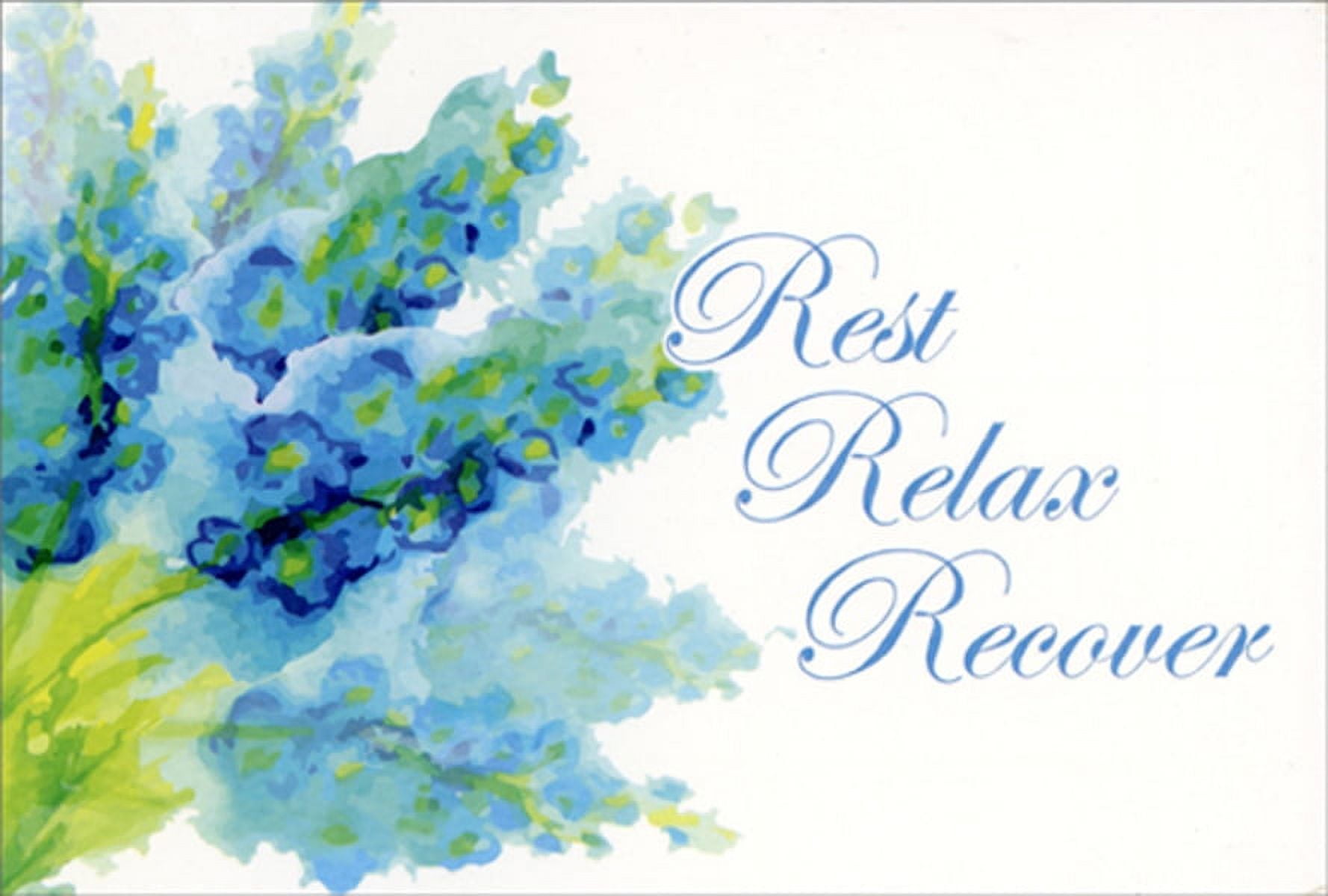 Pictura Blue and Green Watercolor Flowers : Rest Relax Recover Get Well ...