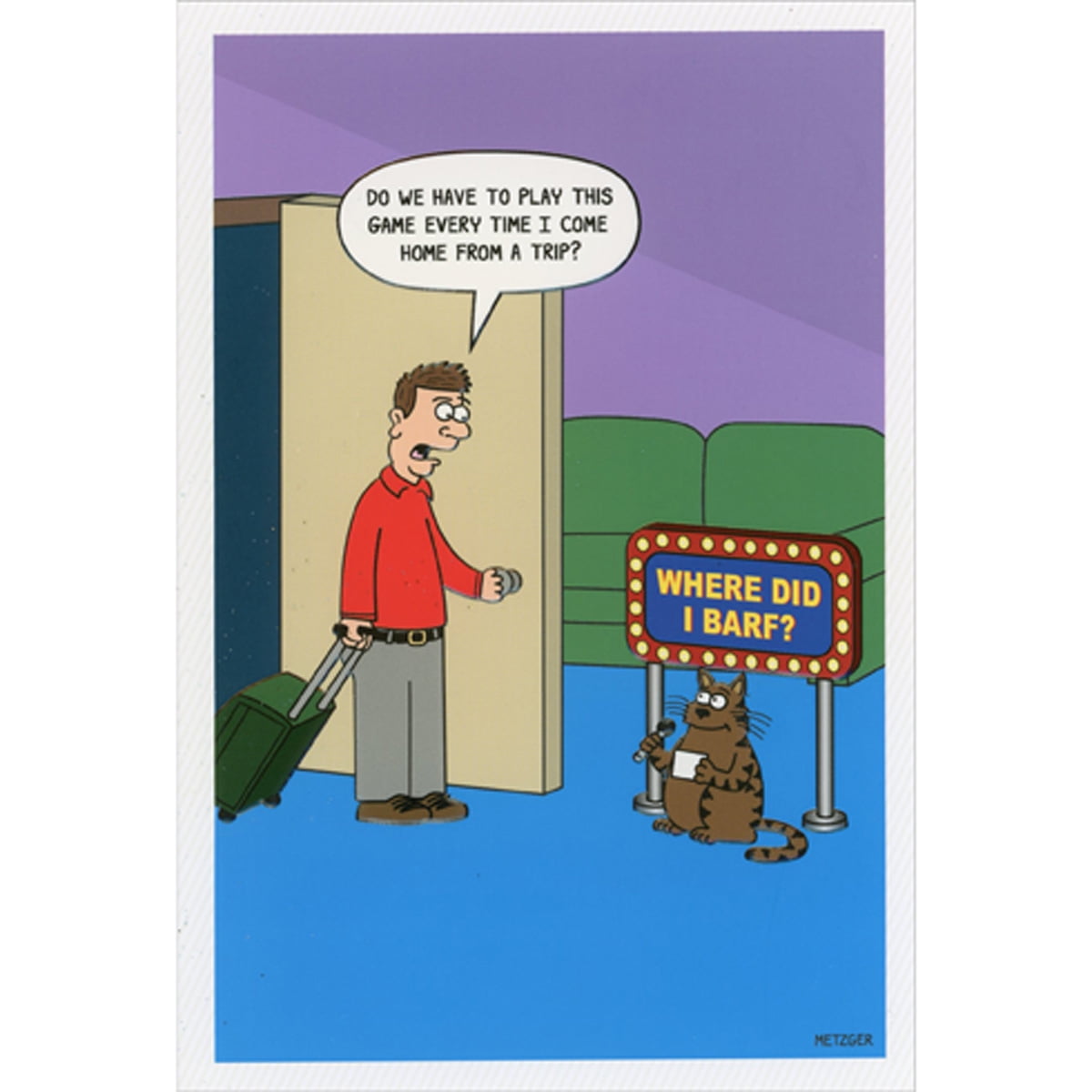 Pictura Cat Under Marquee: Where Did I Barf Funny / Humorous Birthday ...