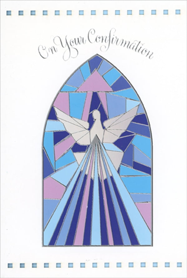Pictura Dove on Blue and Purple Stained Glass Confirmation ...