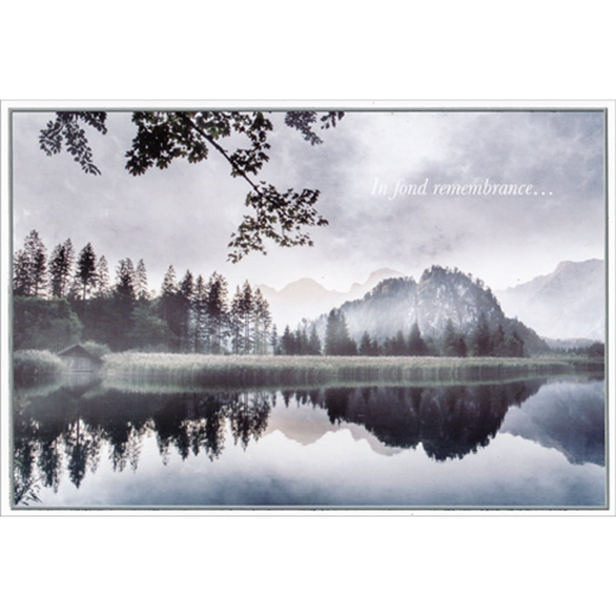 Pictura Evening Mountain Landscape Reflection on Pond Sympathy Card for ...