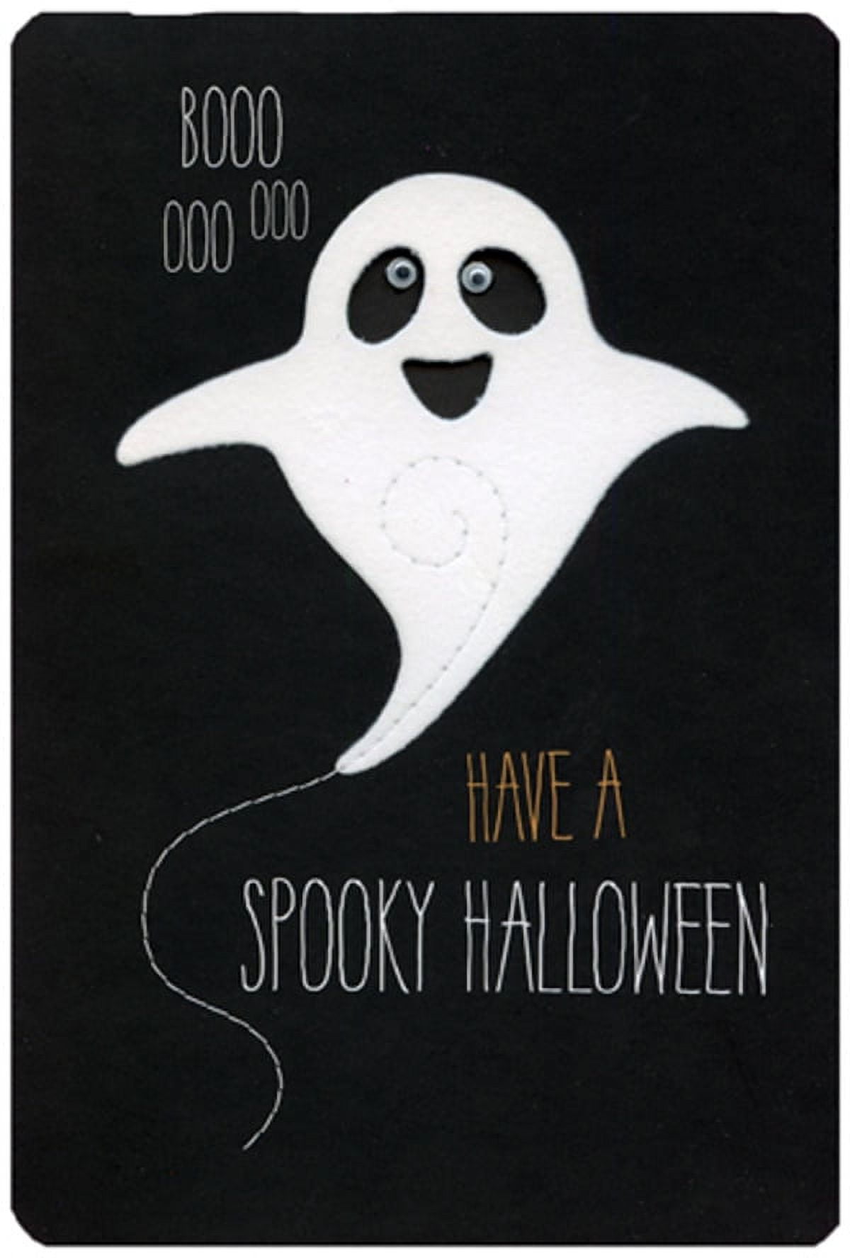 Pictura Fuzzy Ghost with Die Cut Window Googly Eyes Juvenile Halloween ...