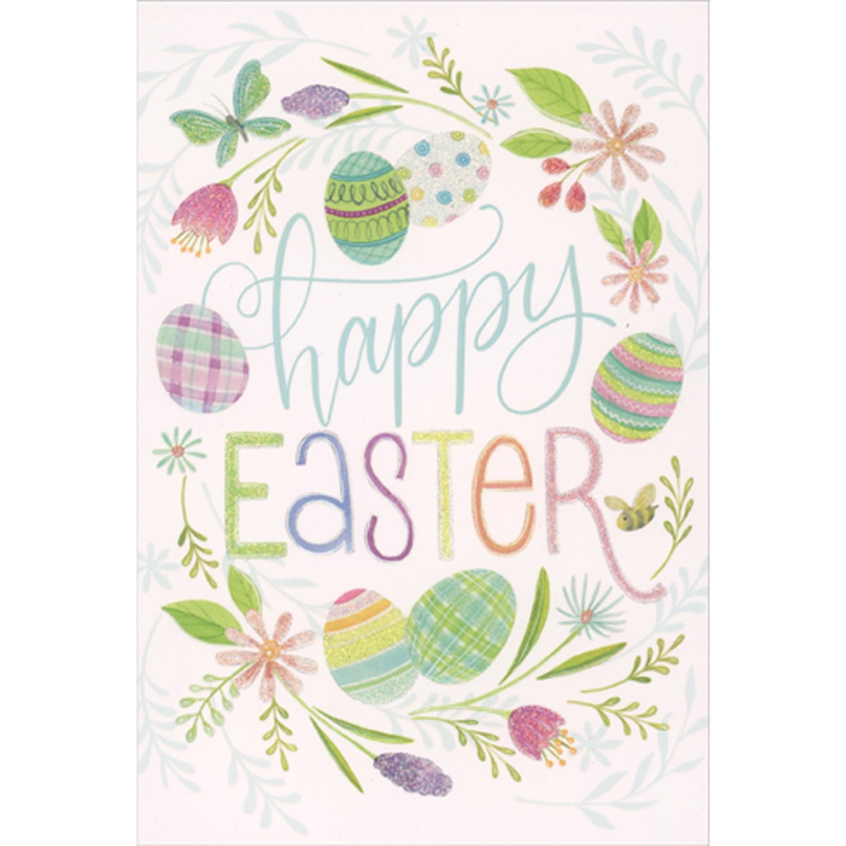Pictura Happy Easter: Pastel Patterned Eggs and Swirling Border of ...