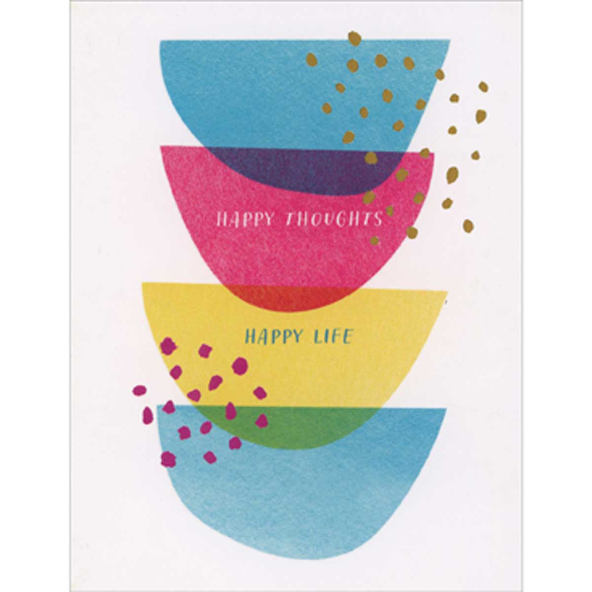 Pictura Happy Thoughts Happy Life: Blue, Pink and Yellow Shapes Petite ...