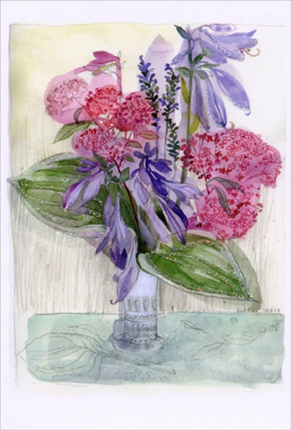Pictura Hosta With Purple and Pink Flowers Sympathy Card - Walmart.com