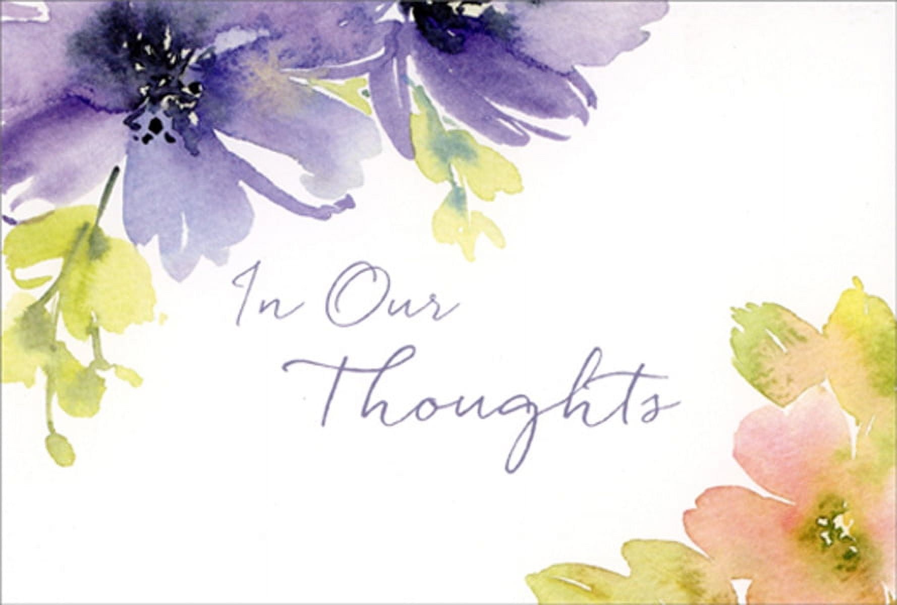 Pictura In Our Thoughts Purple Floral Corner Border Encouragement Card ...