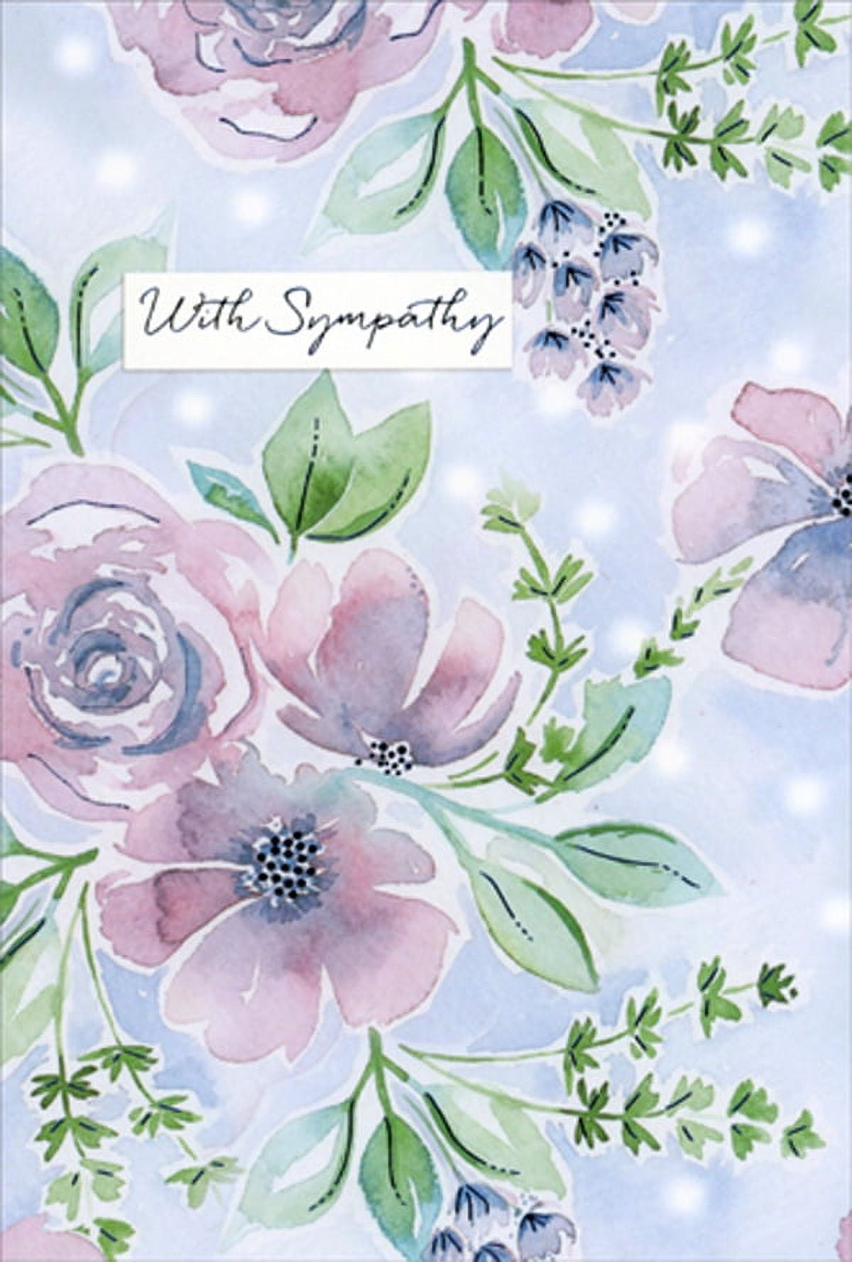 Pictura Light Purple Flowers on Blue Sympathy Card for Loss of Wife ...