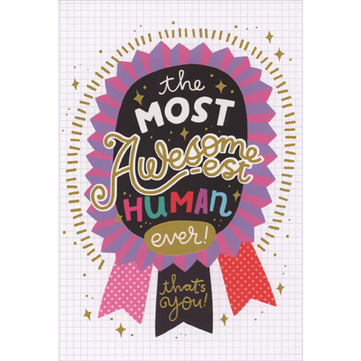 Pictura Most Awesome-est Human Ever: Ribbon Award Over Grid Pattern ...