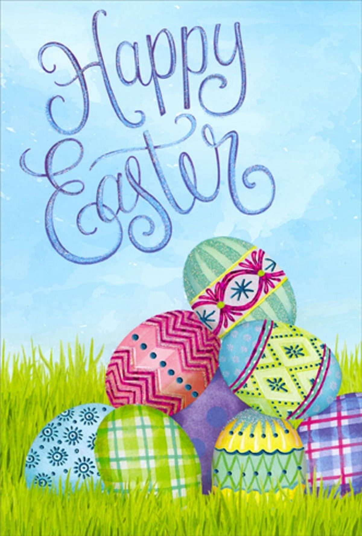 Pictura Pile of 8 Colorful Foil Patterned Eggs Easter Card - Walmart.com