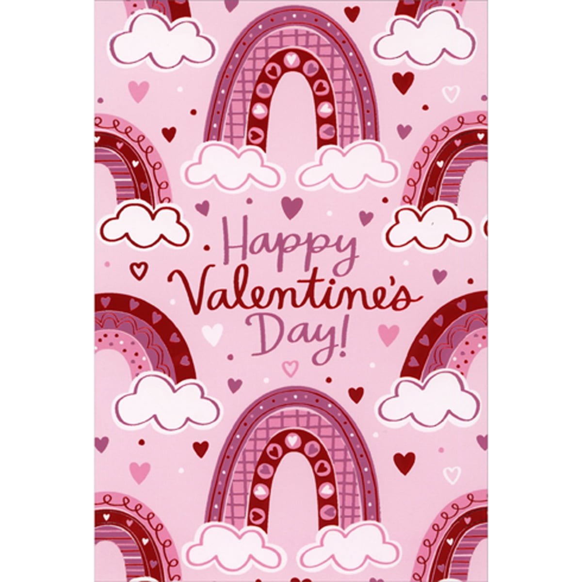 Pictura Pink and Red Foil Rainbows, Hearts and White Clouds Valentine's ...