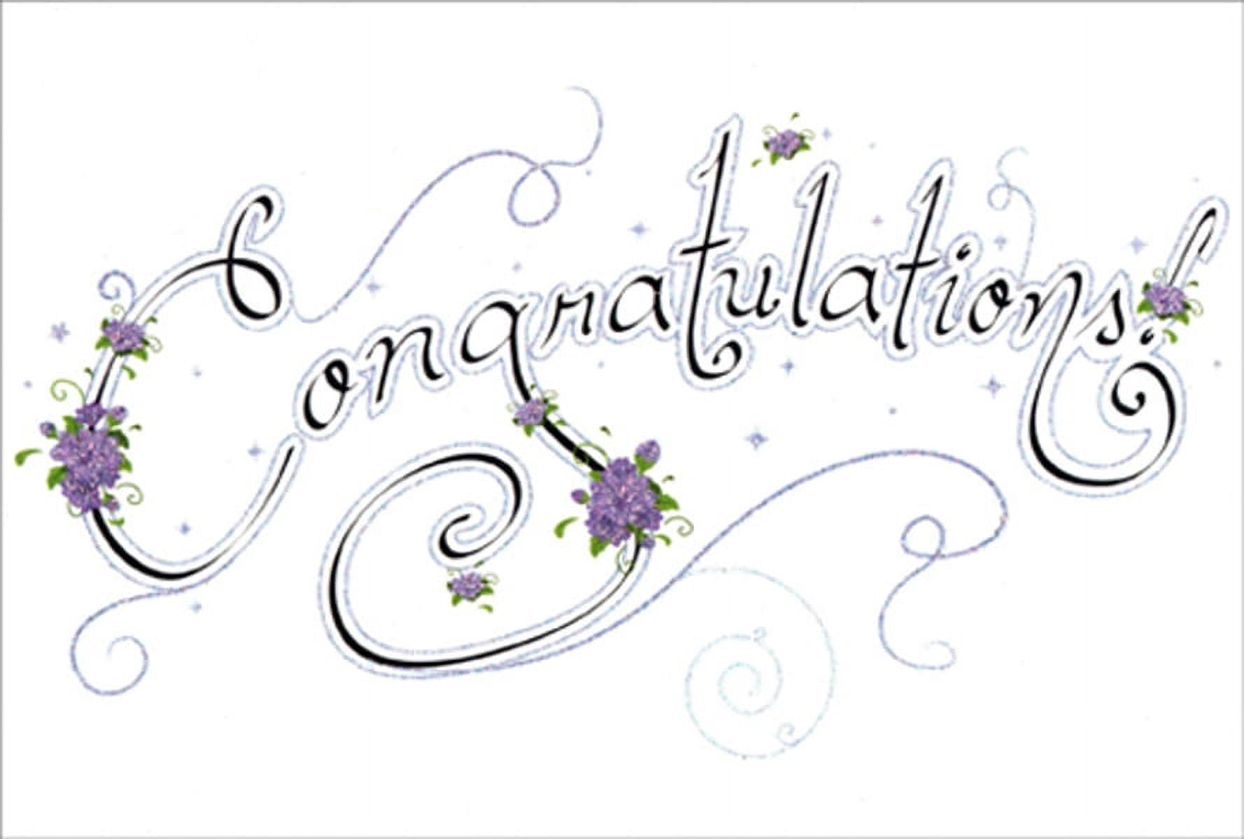 Pictura Purple Flowers on Congratulations Lettering Graduation ...