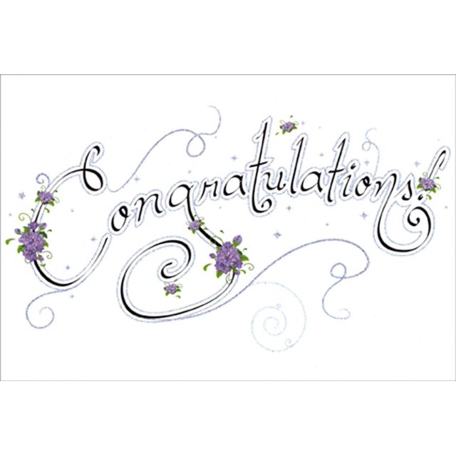 Pictura Purple Flowers on Congratulations Lettering Graduation ...