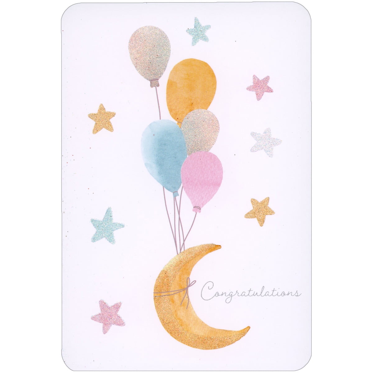 Pictura Sparkling Pastel Balloons Tied to Crescent Moon New Baby ...