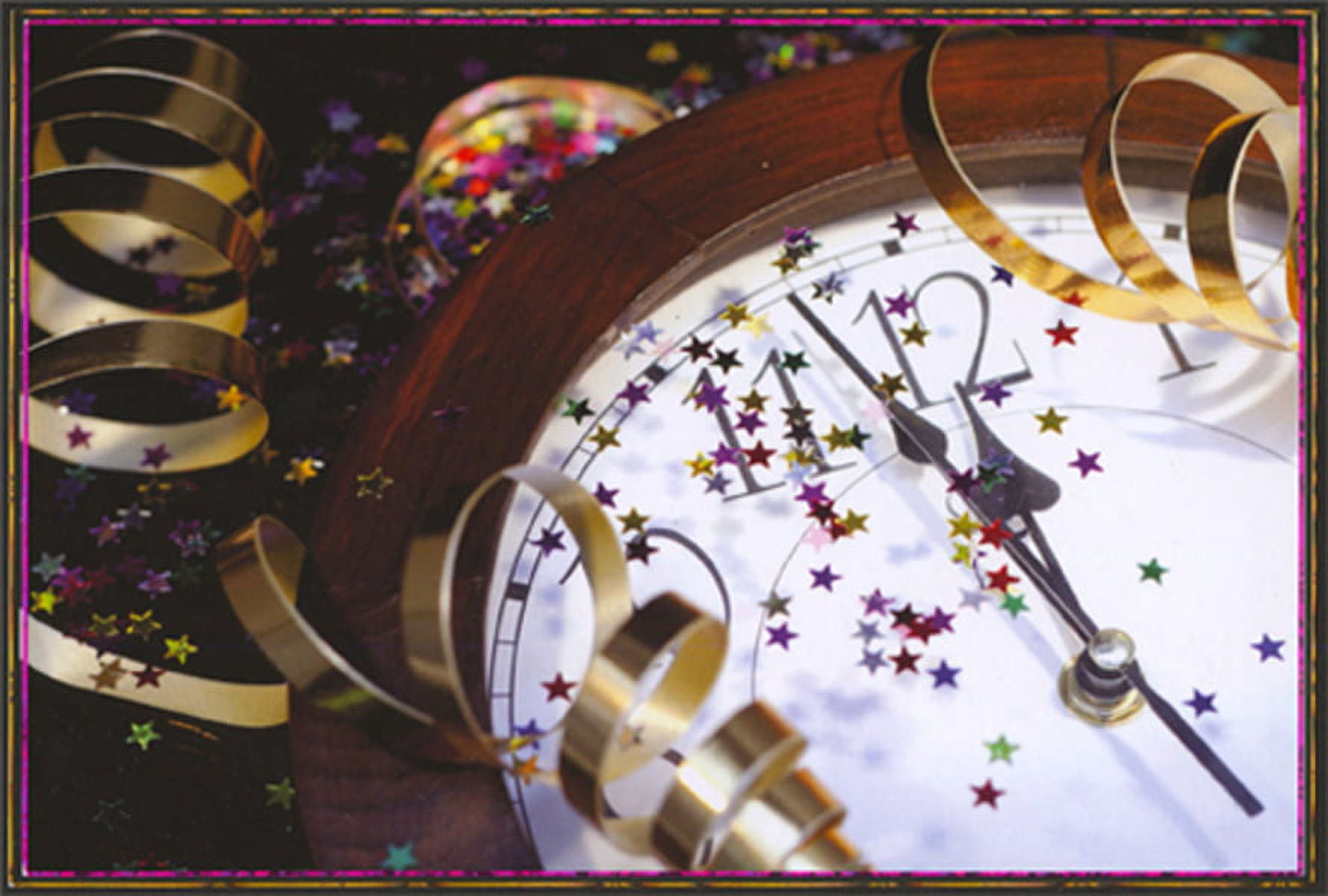 Pictura Striking Midnight : Clock Closeup Happy New Year Card - Walmart.com