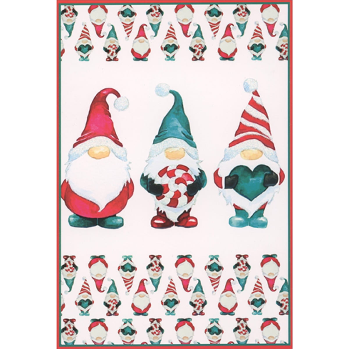 Pictura Three Sparkling Gnomes with Repeated Small Gnome Borders ...