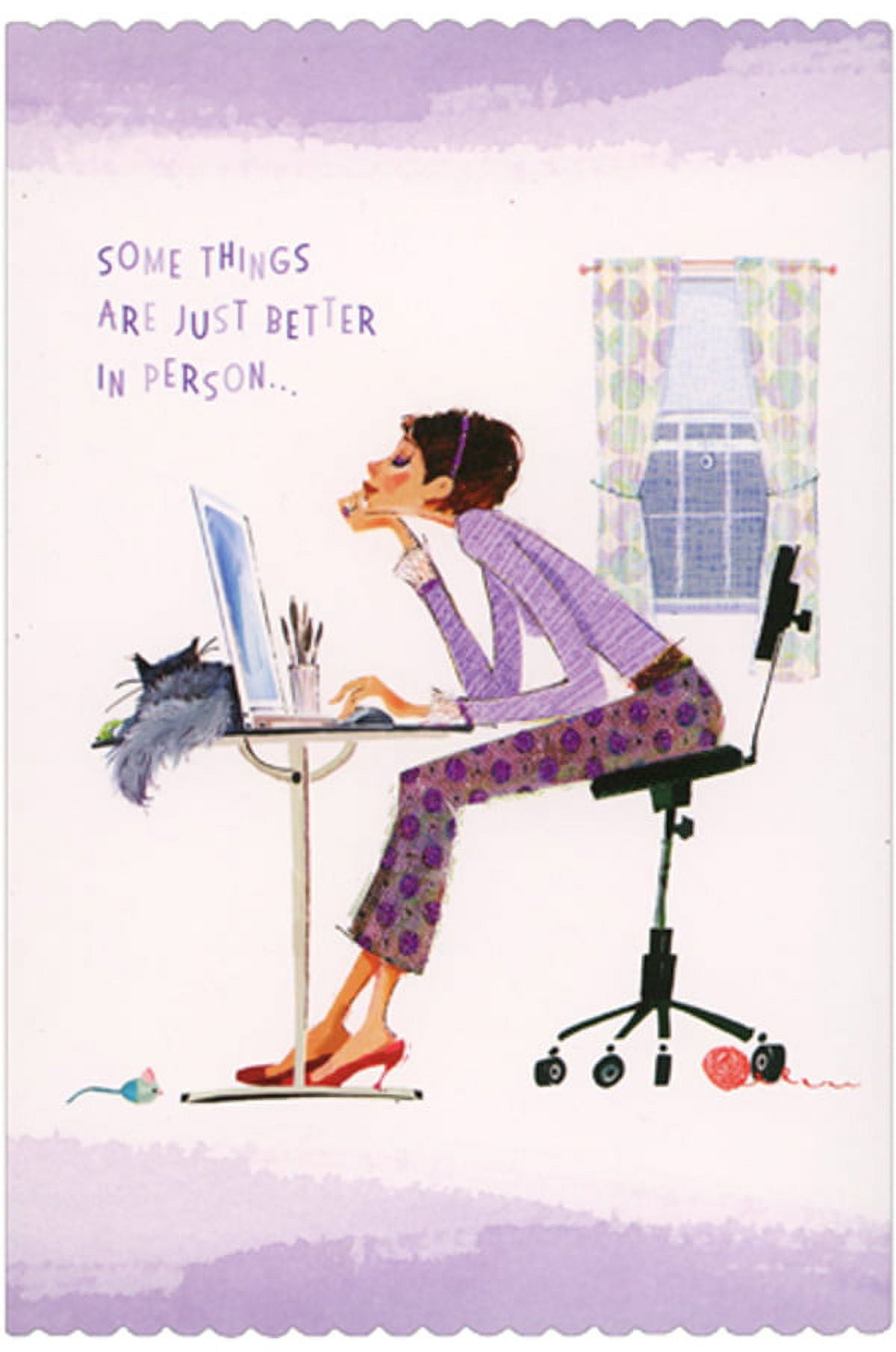 Pictura Woman At Computer : Better In Person Die Cut Funny Birthday ...