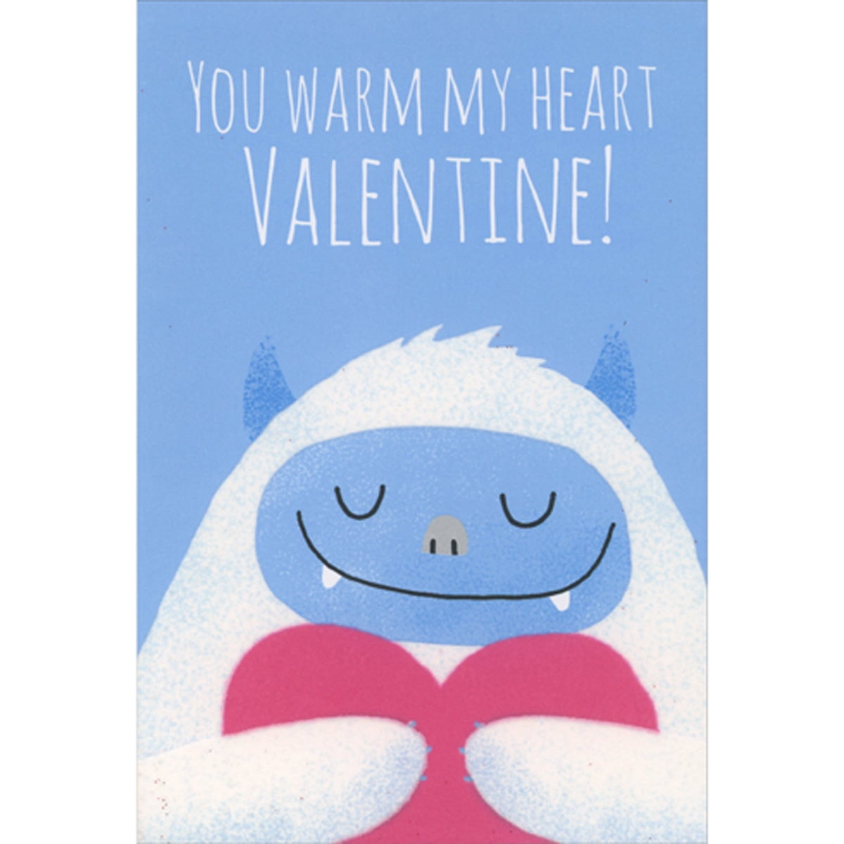 Pictura You Warm My Heart Yeti Hugging Pink Heart Valentine's Day Card ...