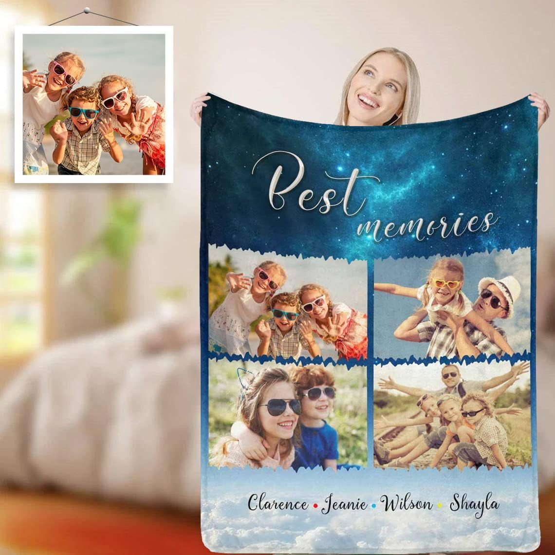 Picture Blanket Personalized - Customized Blankets with Text Photos ...