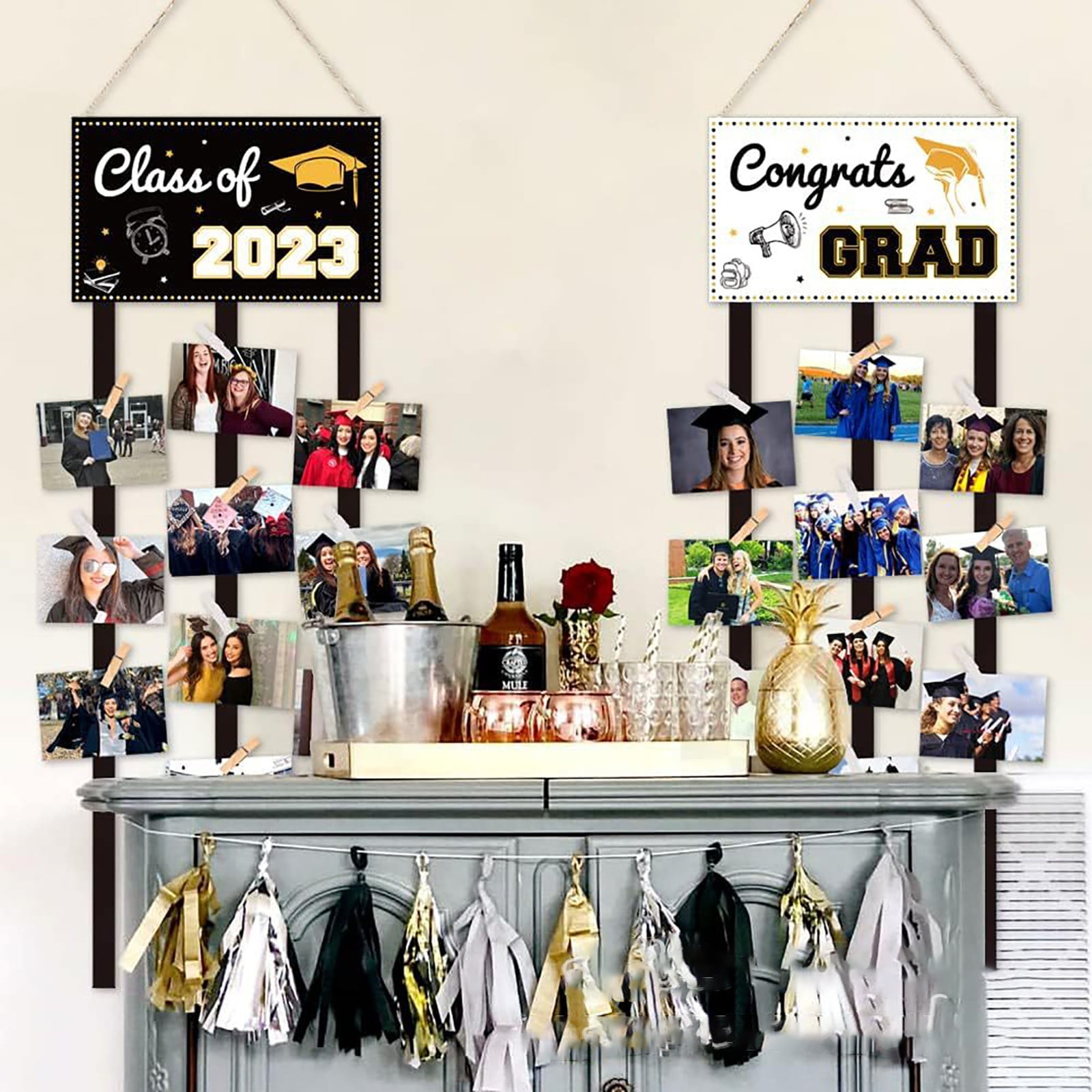 Picture Board for Graduation Party Wooden Hanging Picture Display 2PC ...