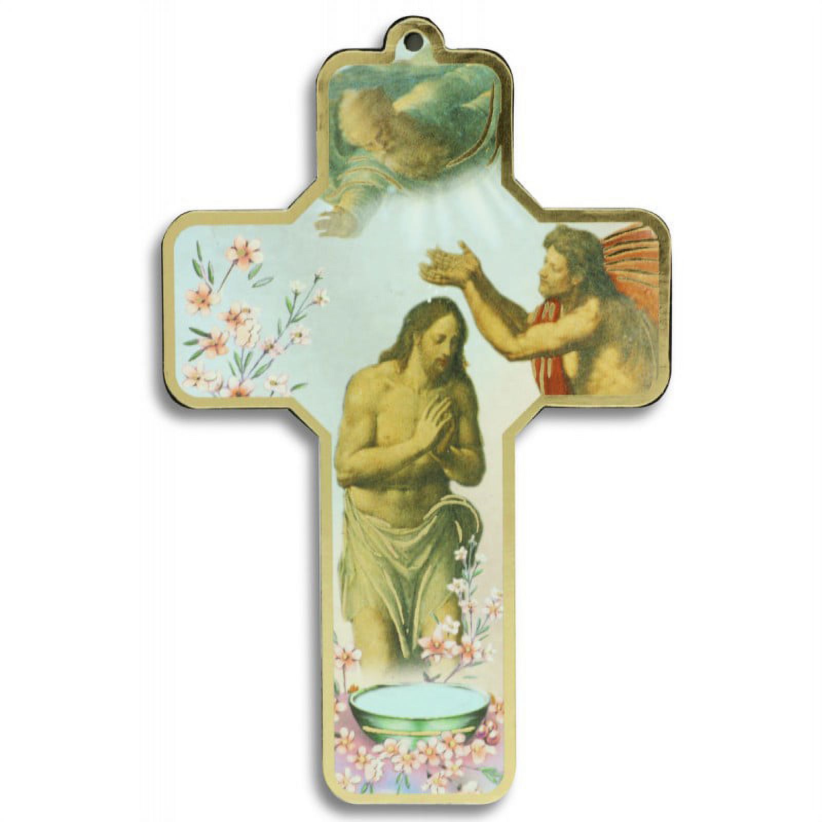 Picture Cross on Wood - John Baptizes Jesus - Walmart.com