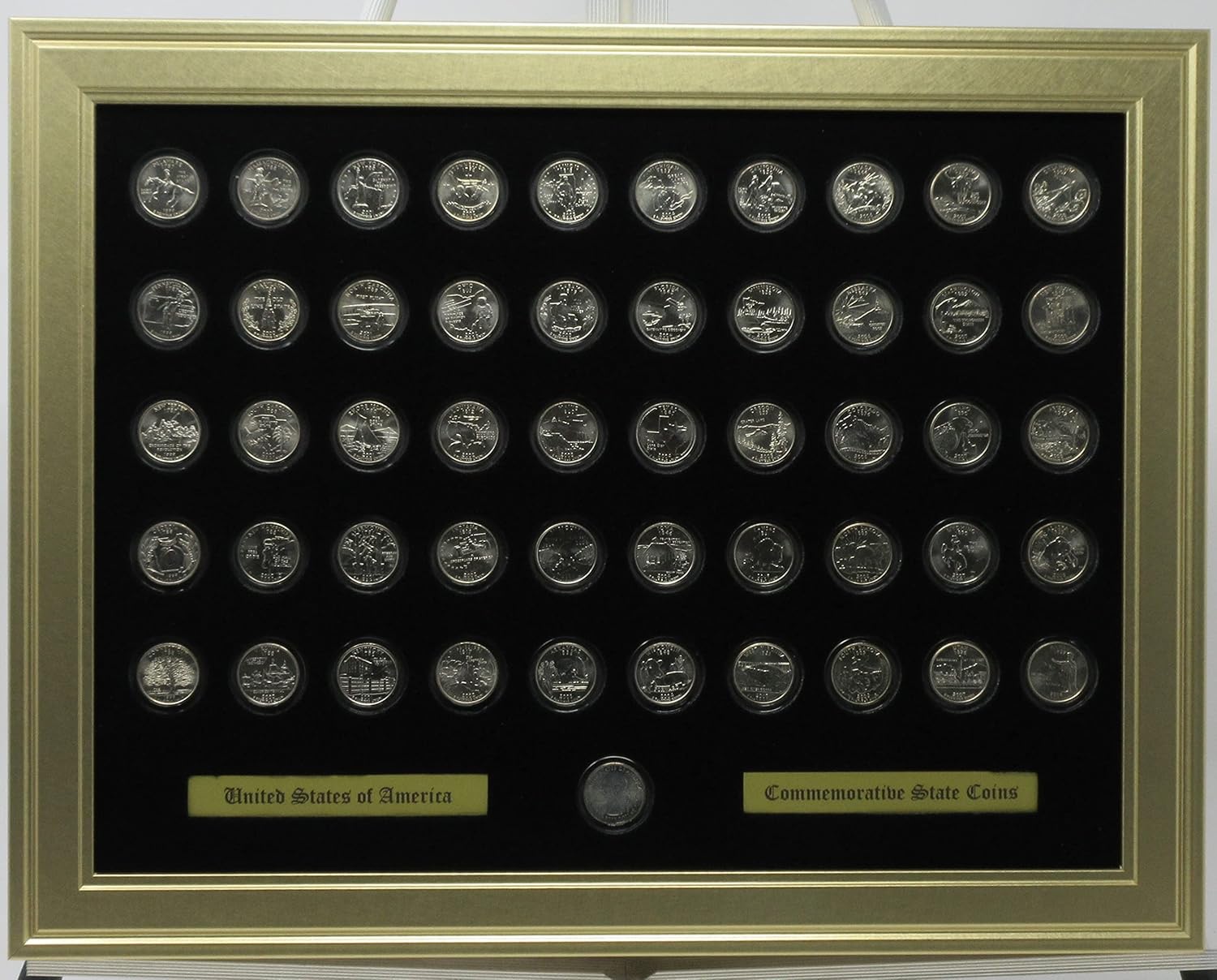 Picture Display Frame for the 50 State Quarters (Not Included) (Gold ...