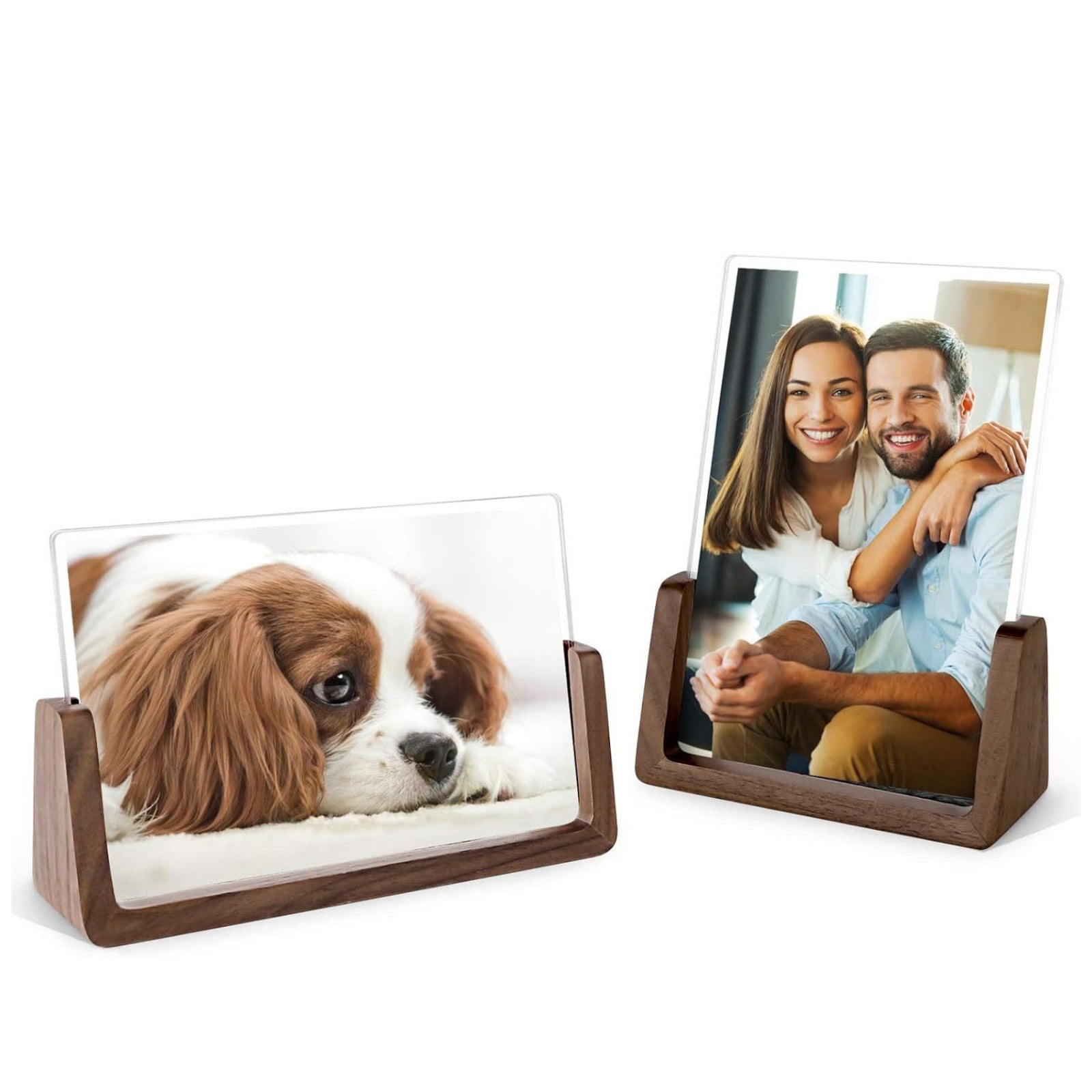 Picture Frame - 2 Pack, U-shaped Picture Frame Made of Solid Wood Base ...