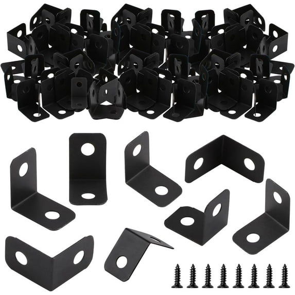 Picture Frame Corner Brackets, 100PCS Small L Shaped Brackets Black ...