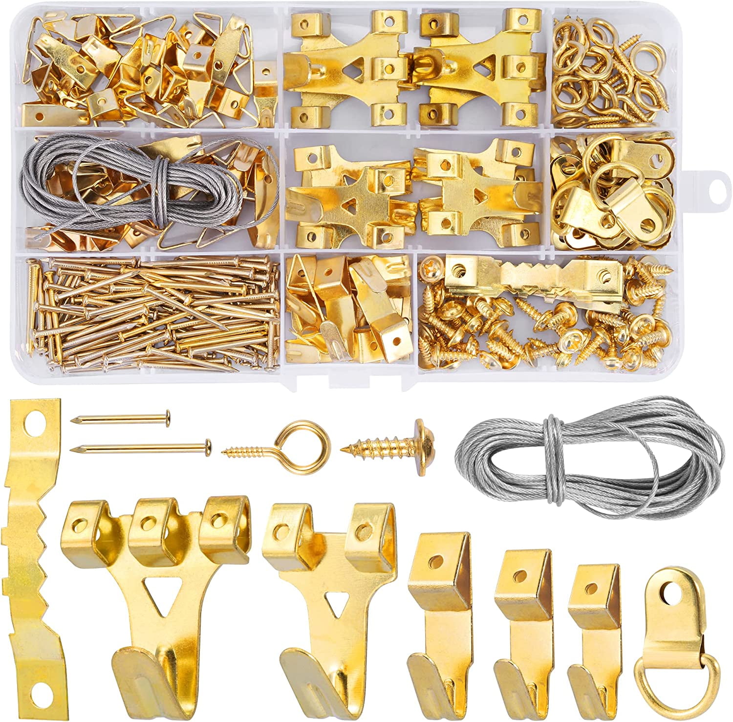 Picture Frame Hook, 250 Pieces Picture Hanging Kit, with Screws, Nails ...