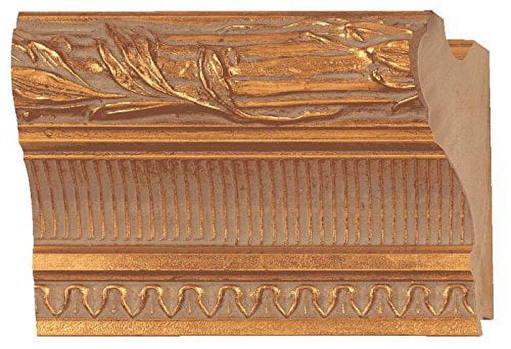 Picture Frame Moulding (Wood) 100Ft Bundle - Ornate Gold Finish - 4.5 ...