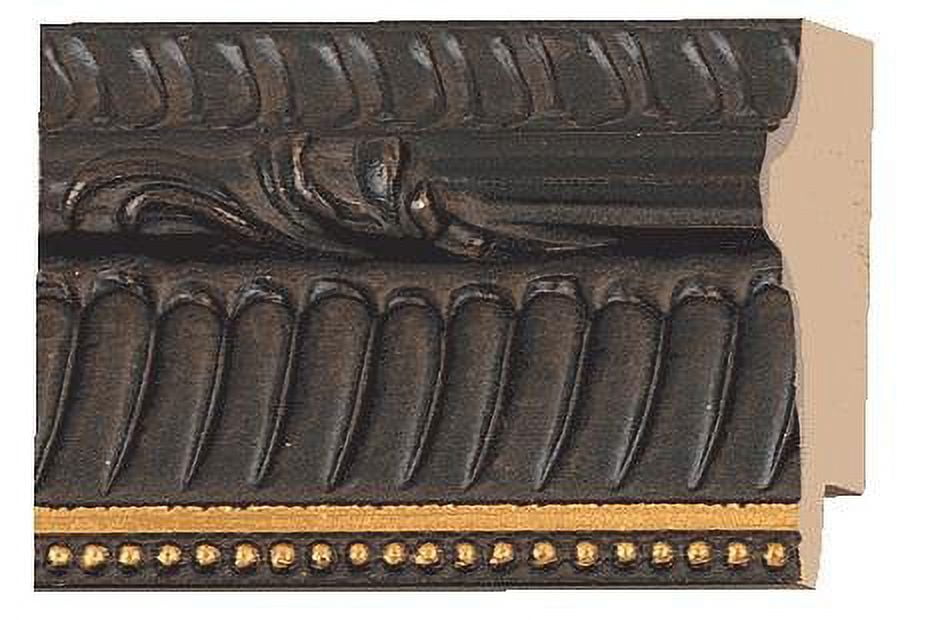 Picture Frame Moulding (Wood) 18Ft Bundle - Ornate Black Finish - 1.5 ...