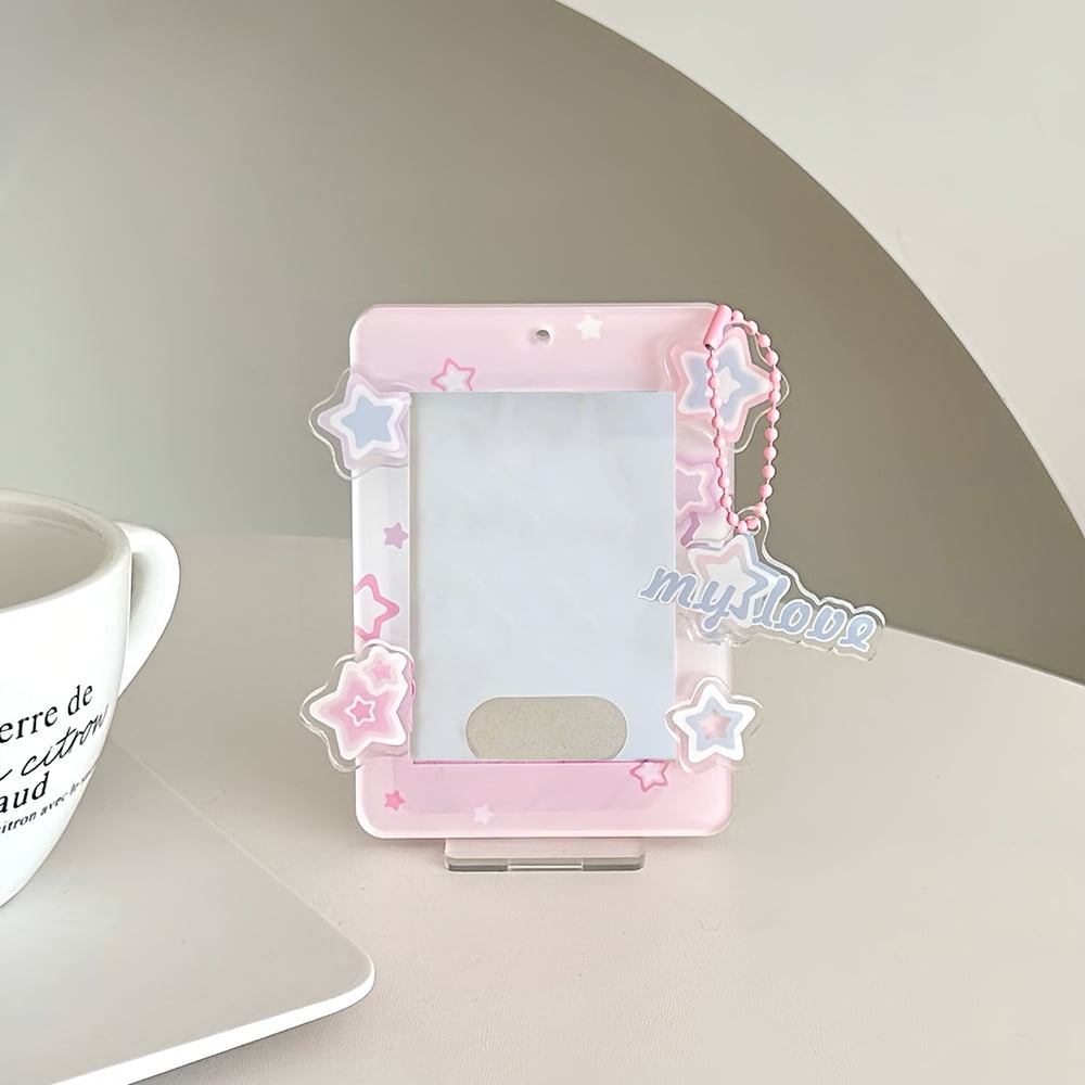 Picture Frame Pendulum Star 3 Inch Photo Insert Card Display Stand Decorations Acrylic Photocard ...