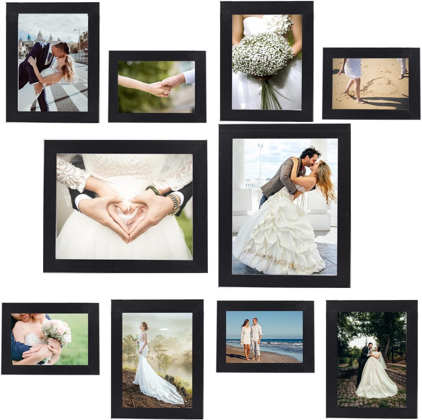 Picture Frame Set 10 pack, Farmhouse Photo Frames, Gallery Wall Frame ...