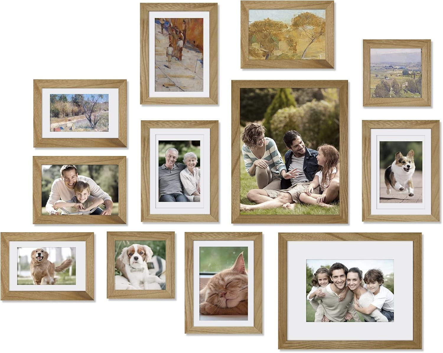 Picture Frame Set 12 Pack, Gallery Wall Frame Collage with Two 8x10 ...