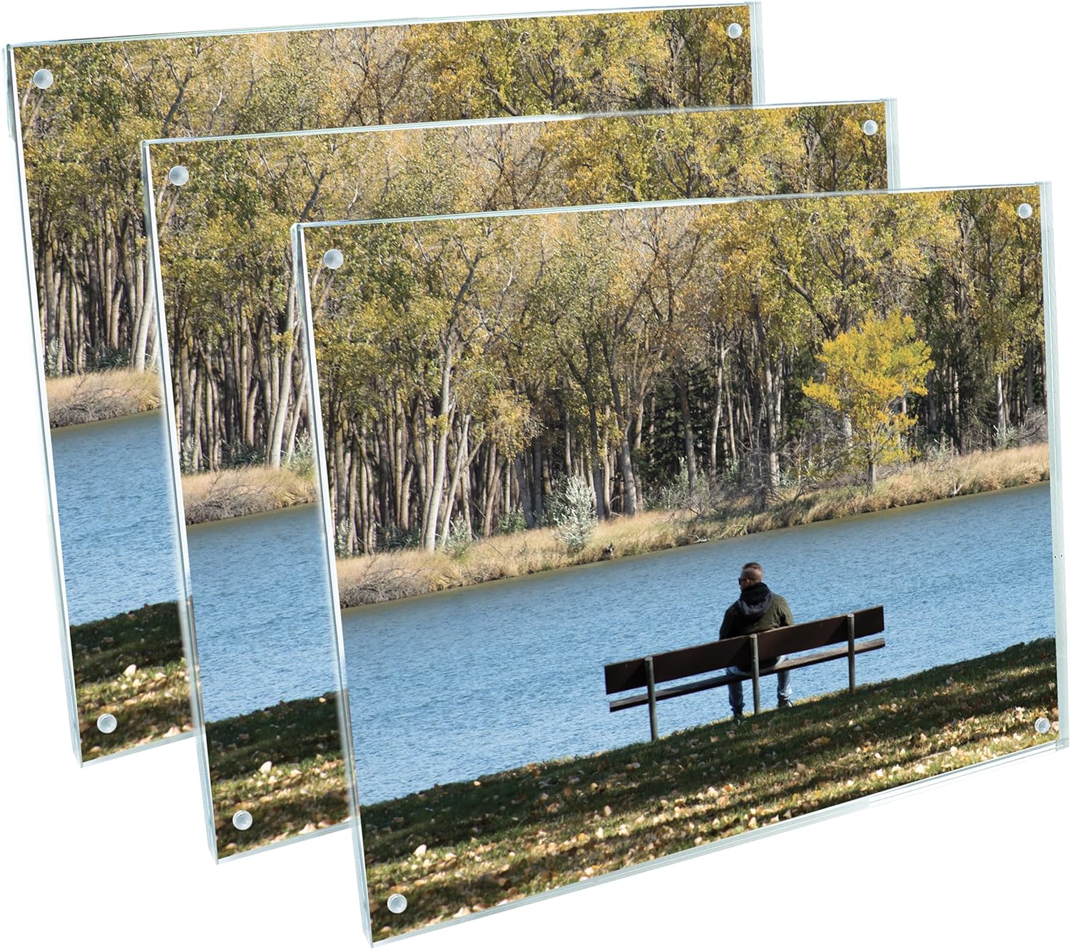 Picture Frames - 3Pk Clear Picture Frames 8X10in Magnetic Double Sided ...