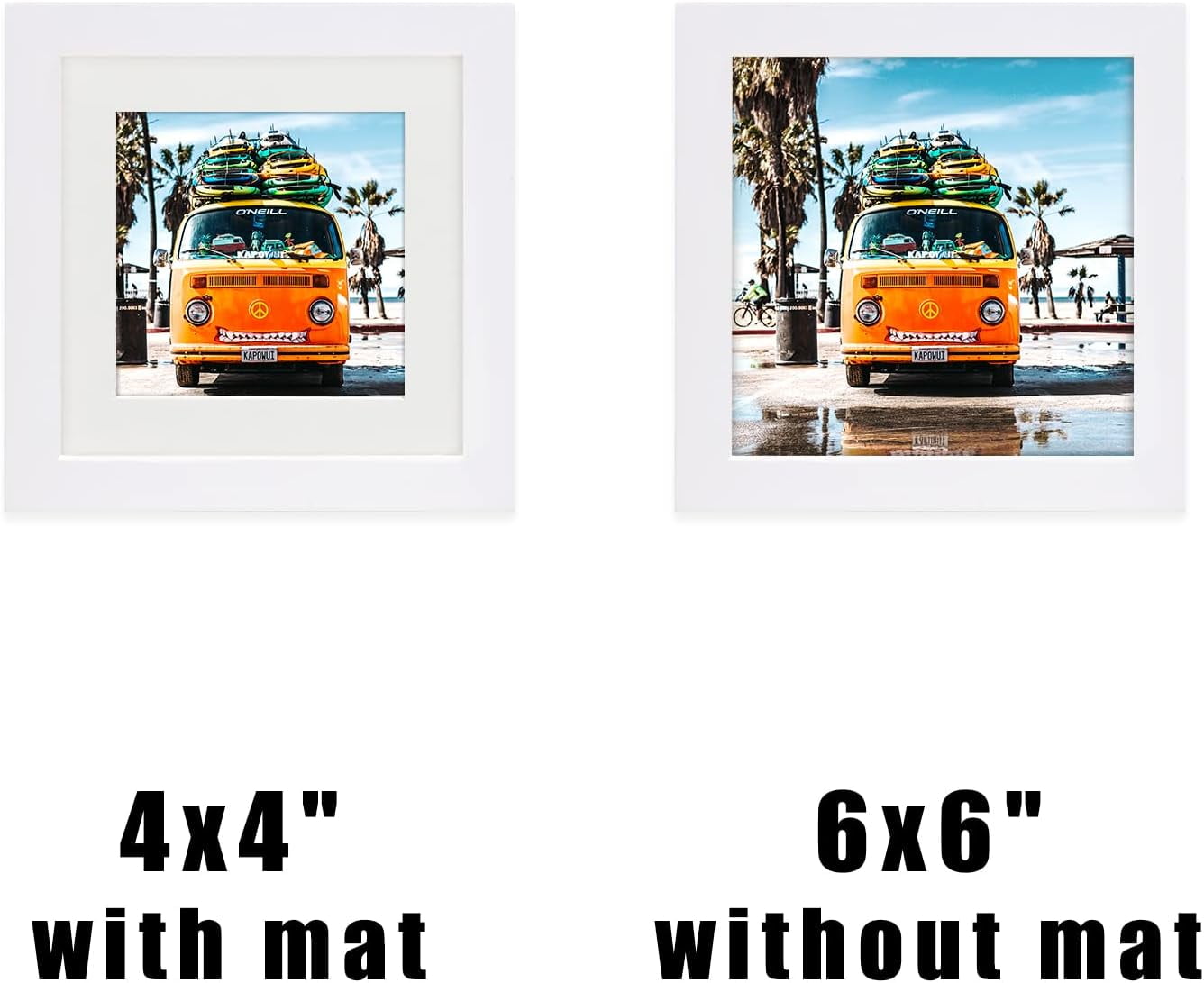 Picture Frames 6X6 White Nature Solid Wood 2 Pack For Wall Mount And ...