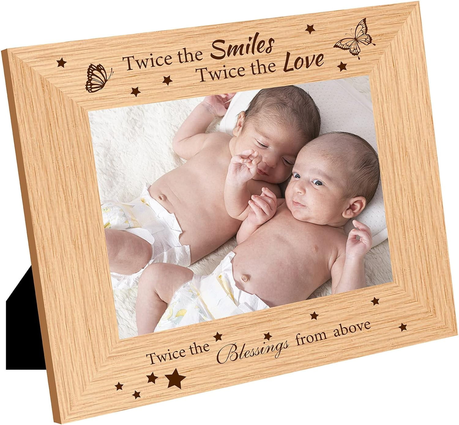 Picture Frames 6x8 Wooden Engraved Picture Frame Twin Rustic Photo ...
