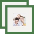 Picture Frames 8x8 2 Pack Made of Solid Wood Green for Wall Mounting ...