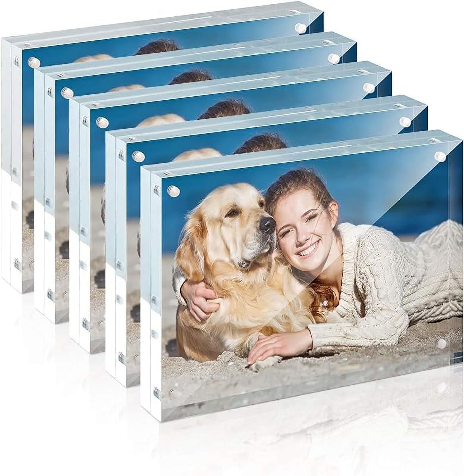 Picture Frames Acrylic, 5 Pack 4x6 Acrylic Frame, Horizontal Magnet ...