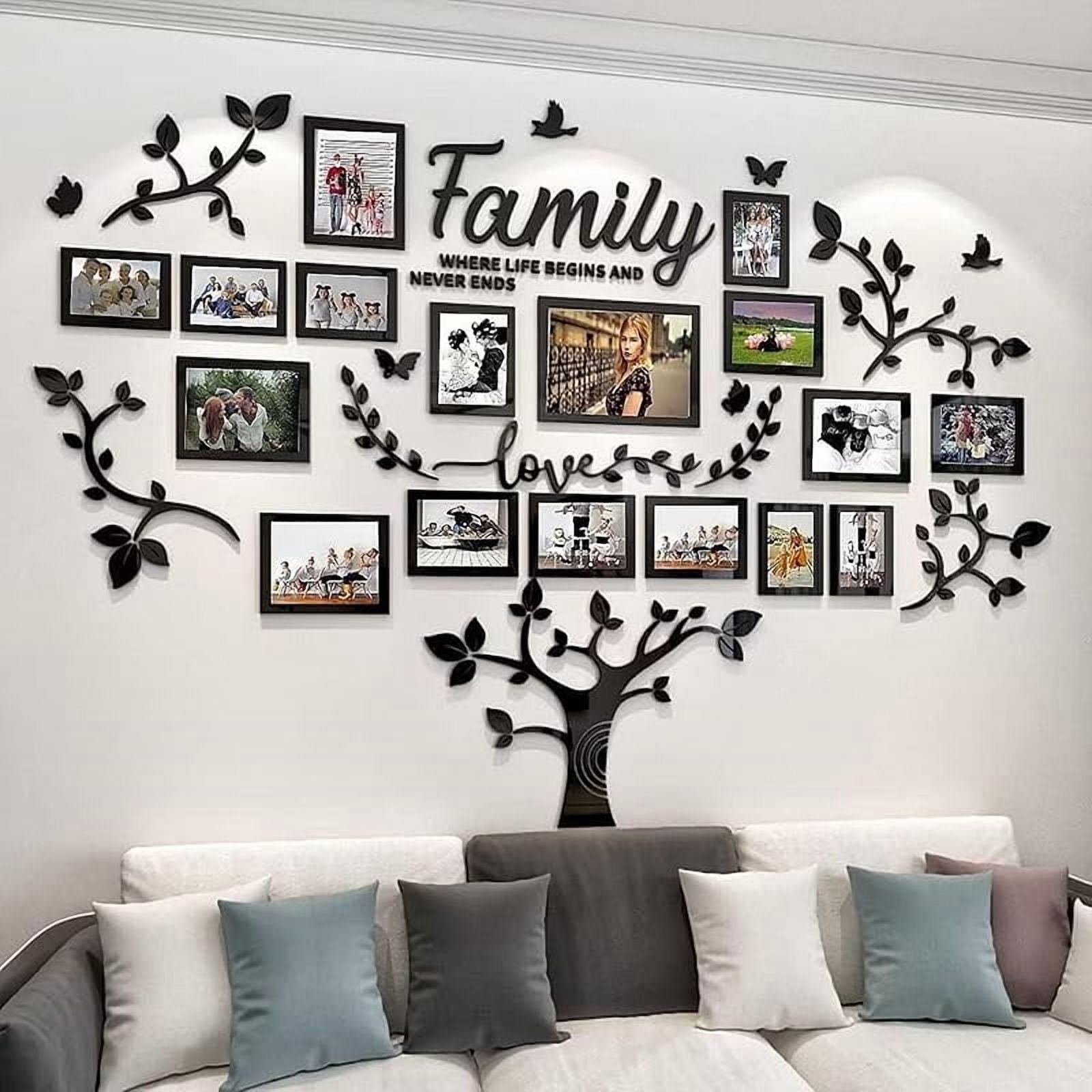 Picture Frames Collage - Family Tree Wall Decor for Living Room 4x6 5x7 ...