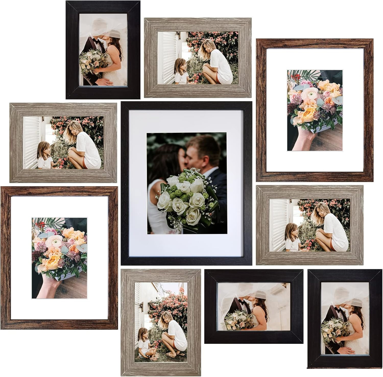 Picture Frames Collage, Gallery Wall Frame Set with 11x14 8x10 5x7 4x6 ...