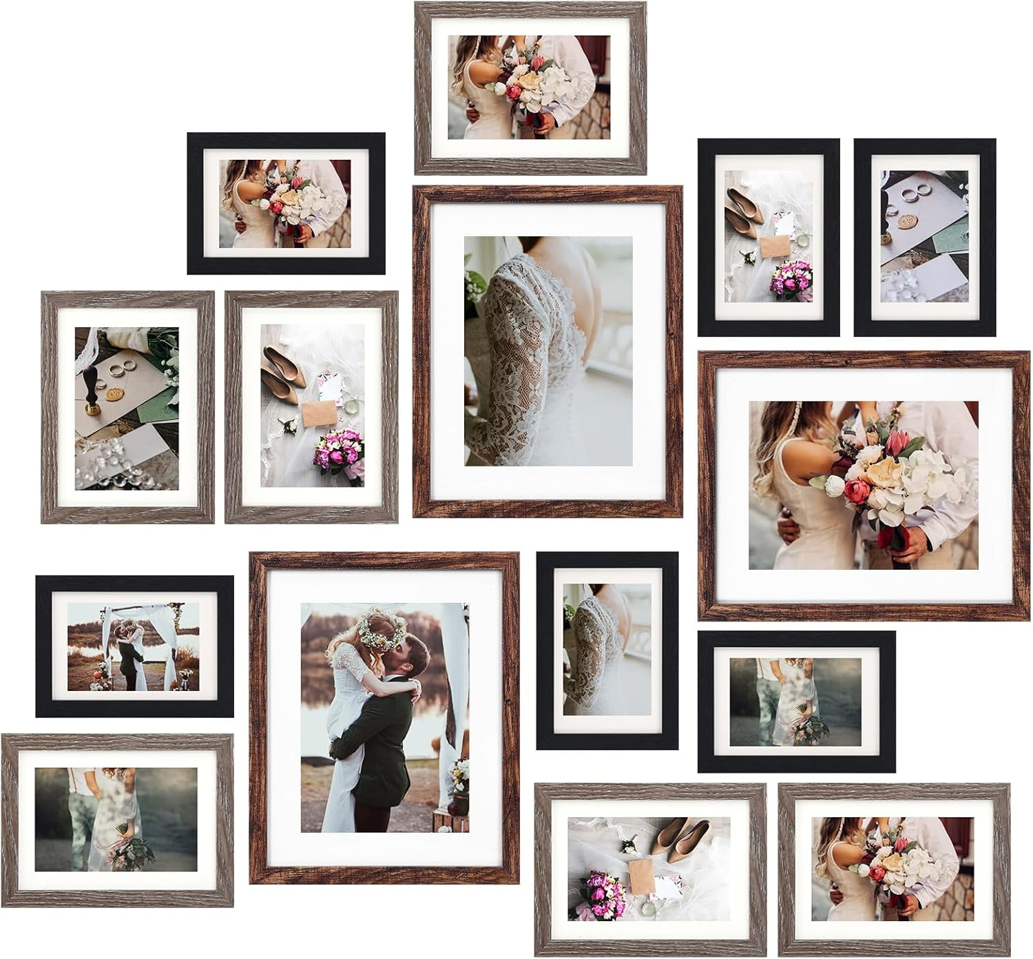 Picture Frames Set, Gallery Wall Frame Set Picture Frames Collage 15 ...