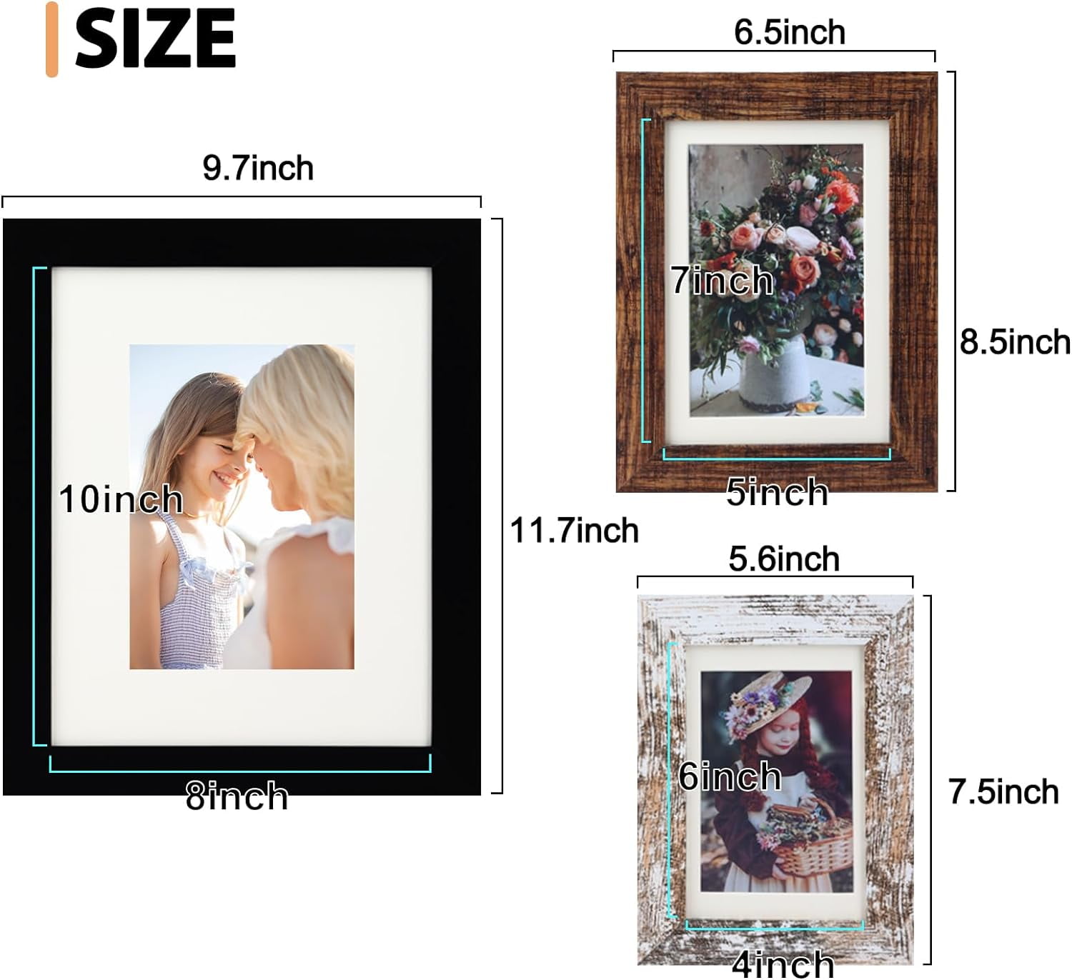 Picture Frames Set Of 10, Photo Frame Set With 4×6 5X7 8X10 Frames For ...