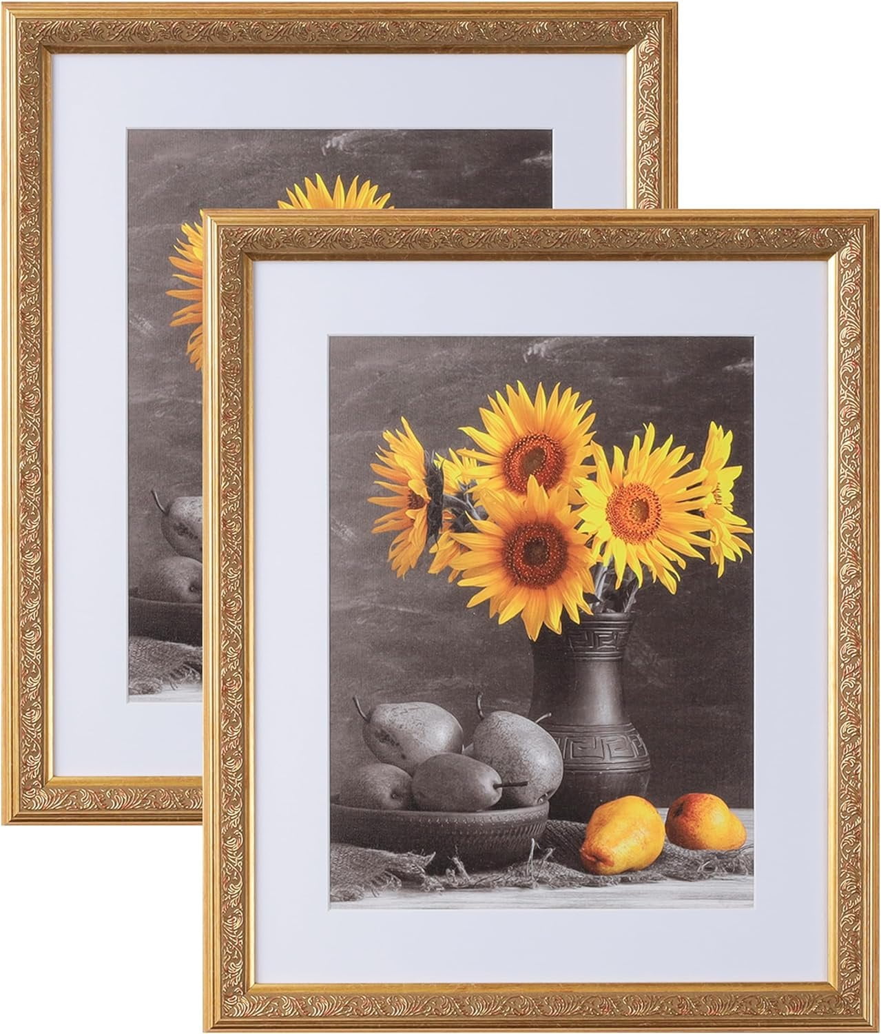 Picture Frames Set of 2. 1-1/2" Polystyrene Modern Ornate Gold 14x14 ...