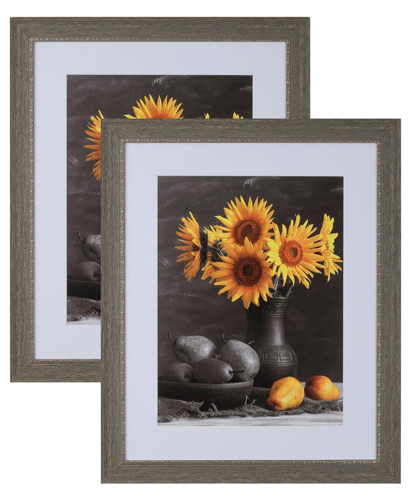 Picture Frames Set of 2. 1-1/2" Polystyrene Wood Grain Driftwood Grey ...
