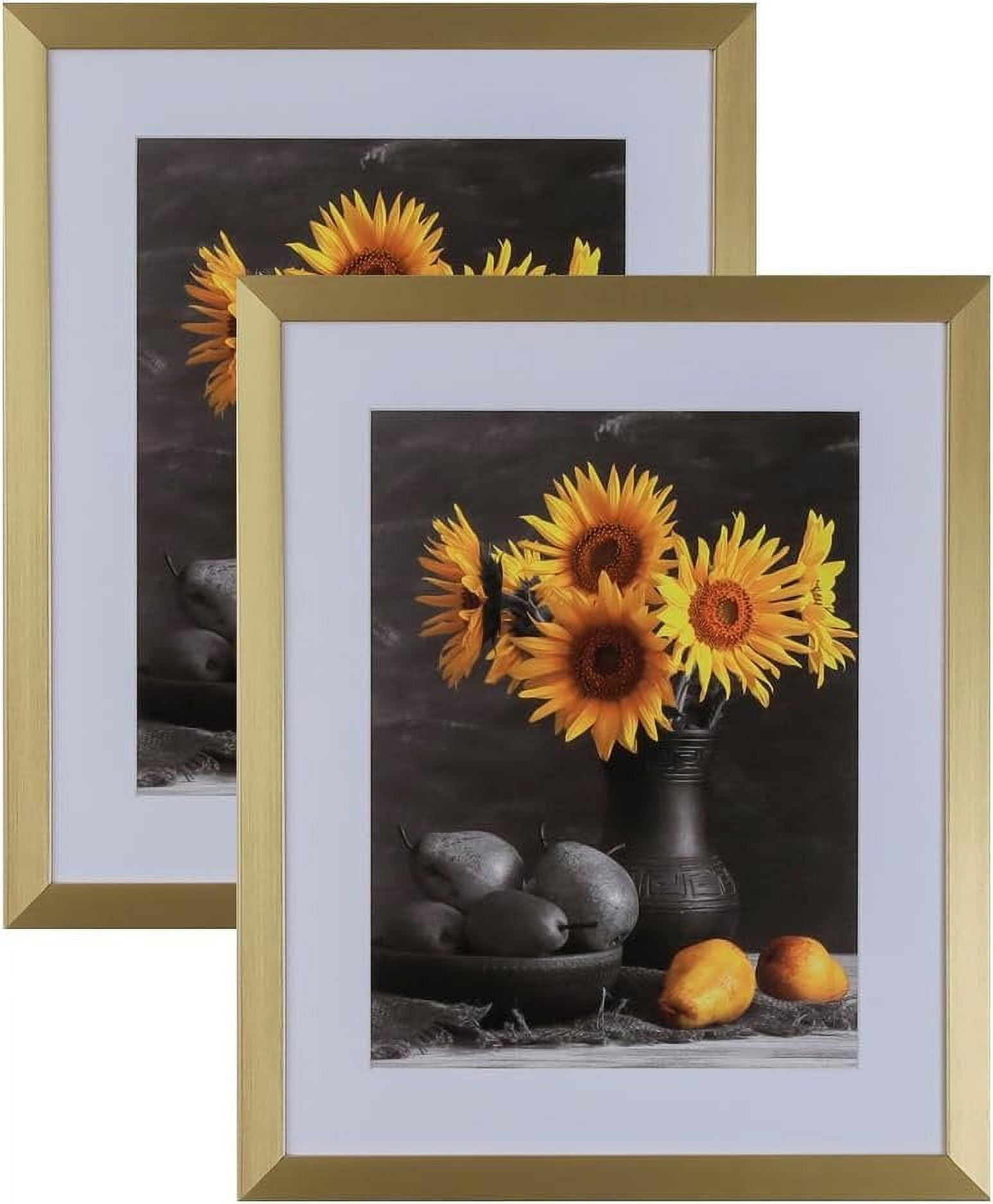 Picture Frames Set of 2. 1-1/8" Polystyrene Modern Gold 14x17 ...