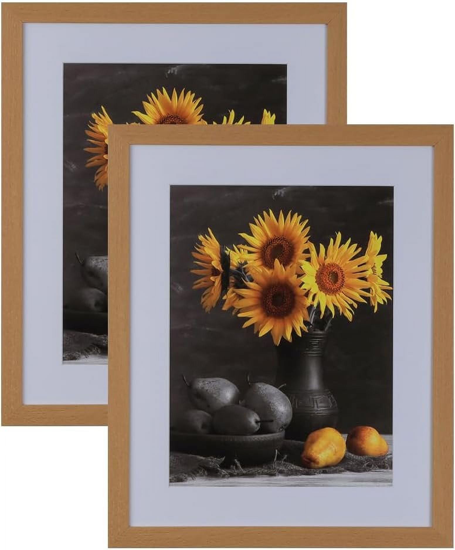 Picture Frames Set of 2. 1-1/8" Polystyrene Modern Oak 10x12 ...