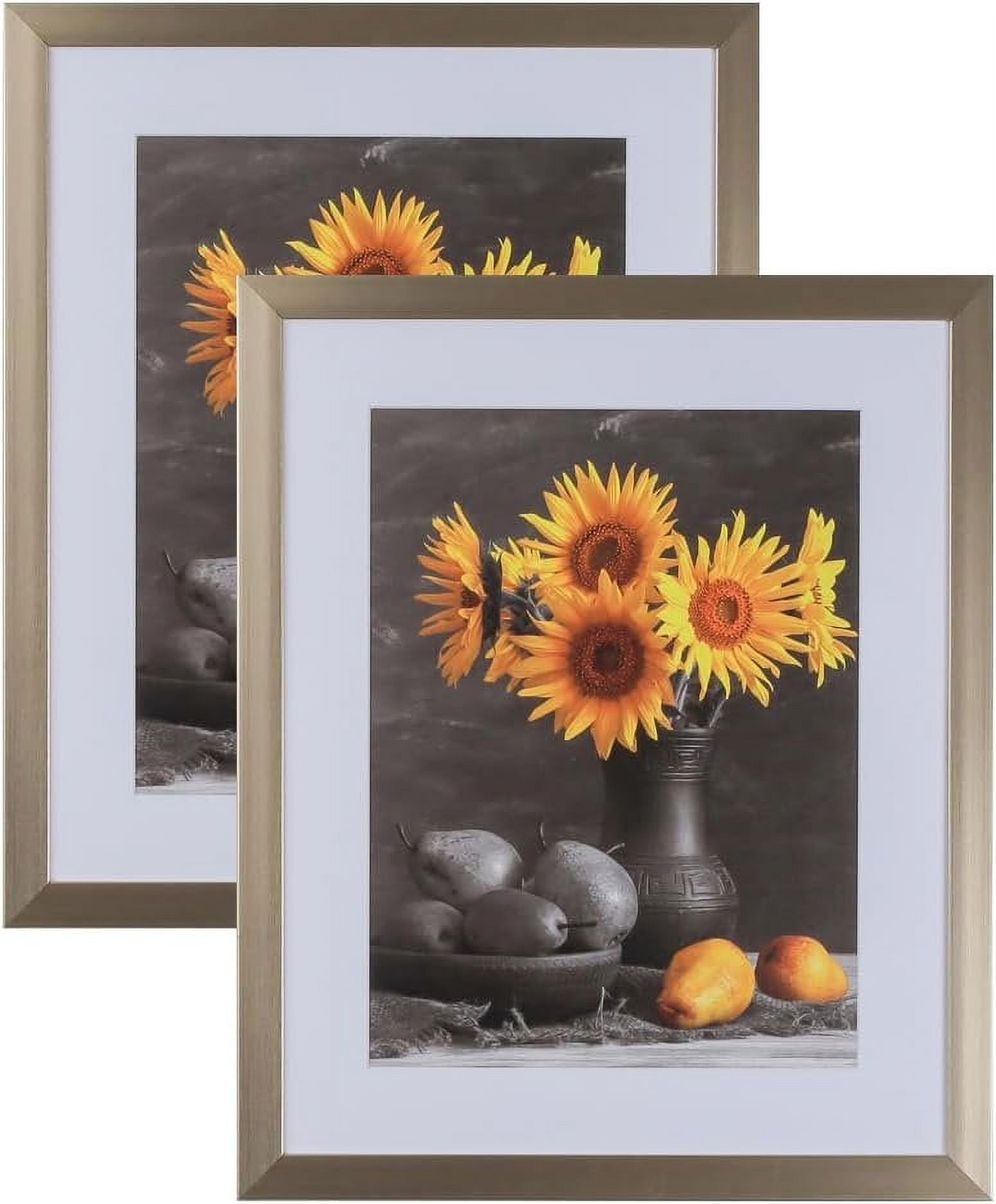 Picture Frames Set of 2. 1-1/8" Polystyrene Modern Pewter Silver 17x17 ...