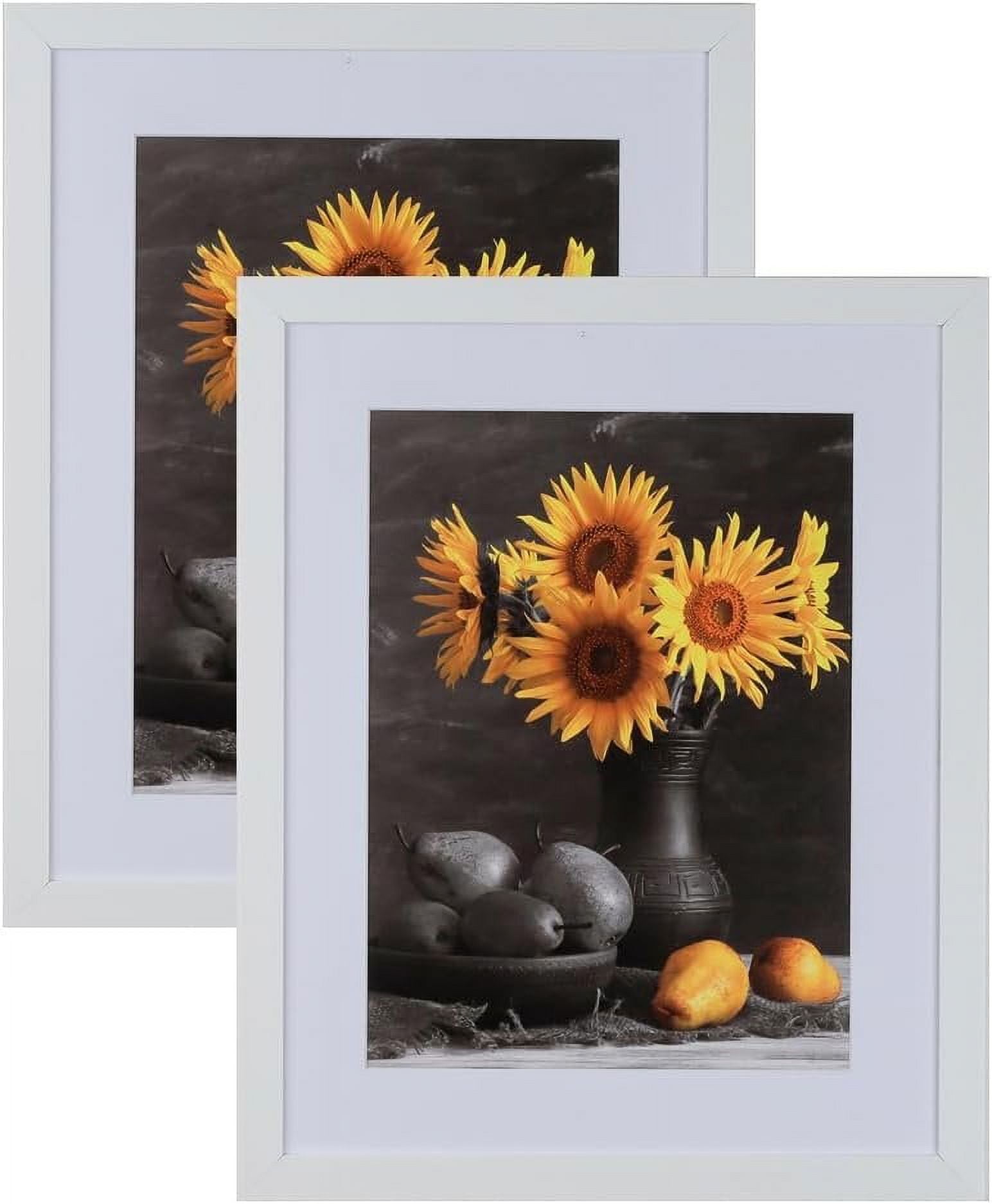 Picture Frames Set of 2. 1-1/8" Polystyrene Modern White 14x14 ...