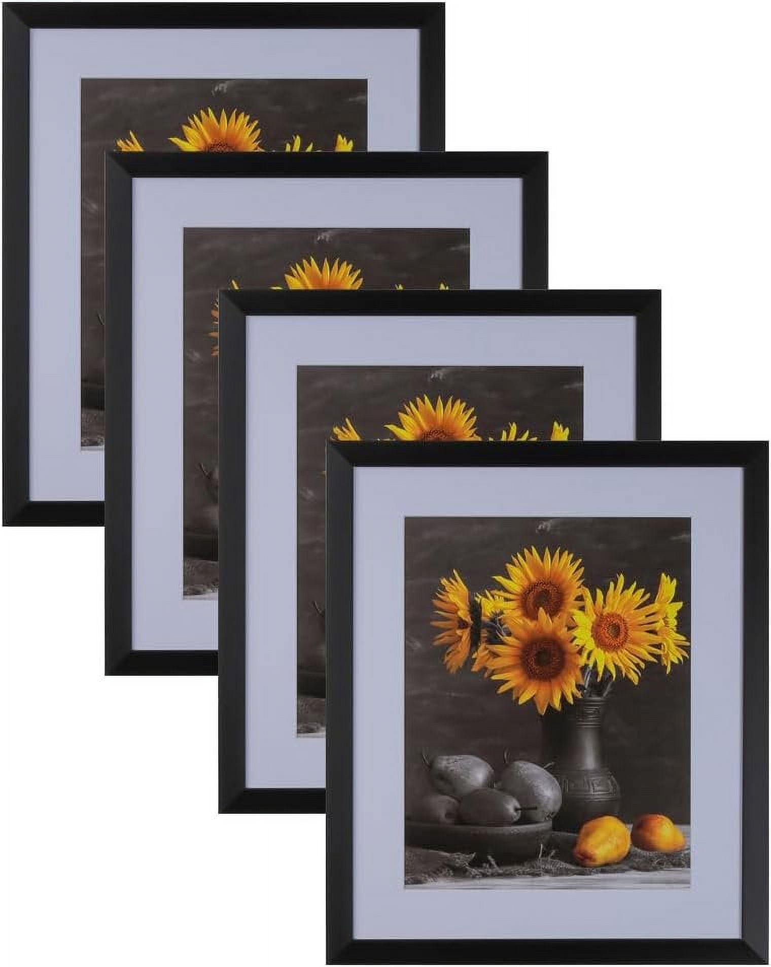 Picture Frames Set of 4. 1-1/8" Polystyrene Modern Black 11x14 ...