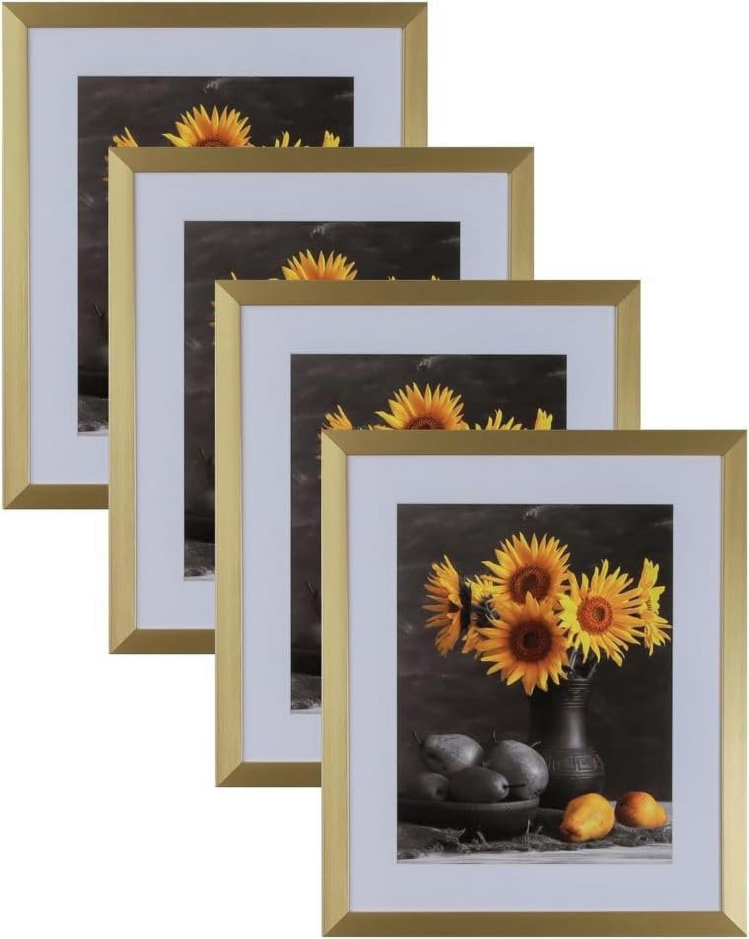Picture Frames Set of 4. 1-1/8" Polystyrene Modern Gold 4x12 ...